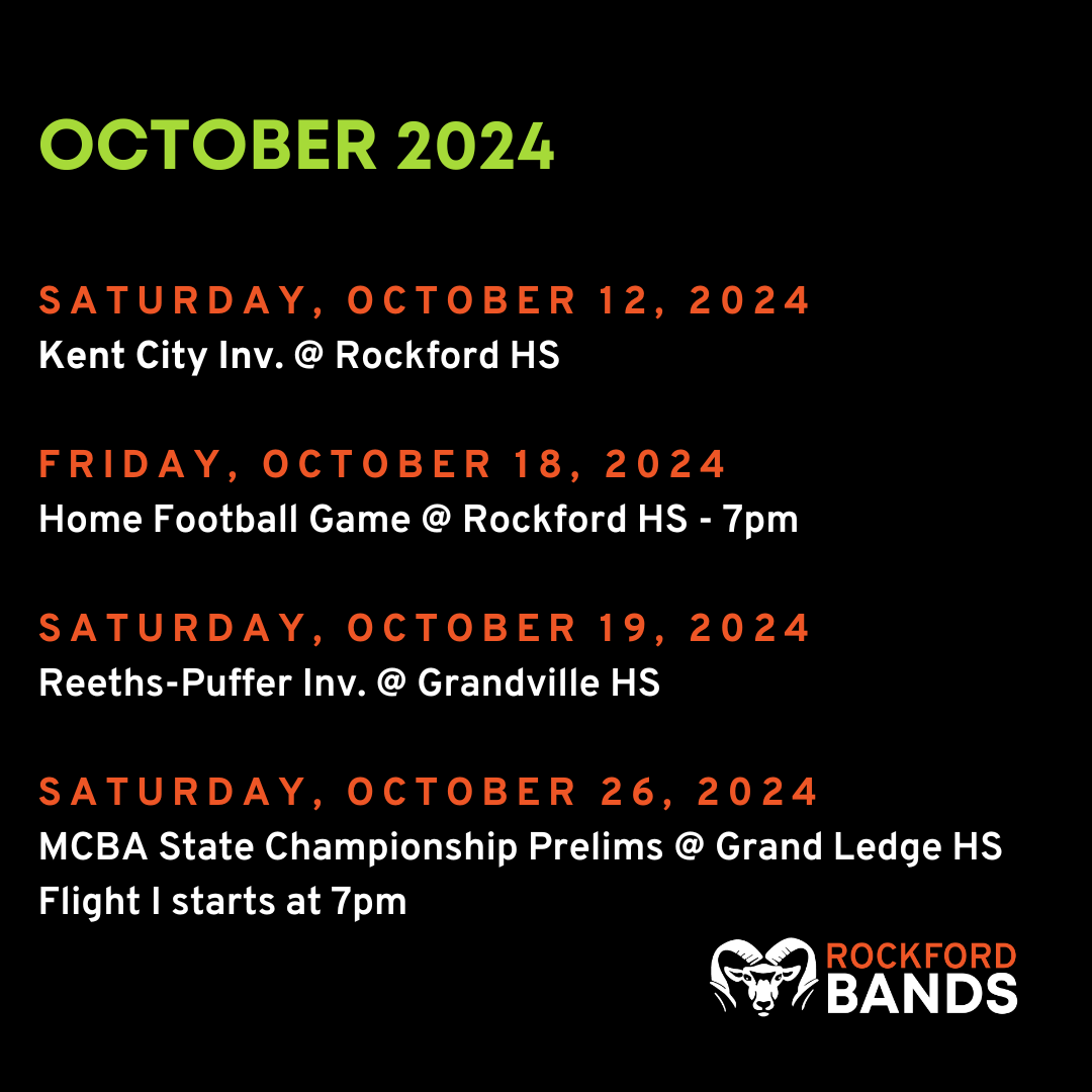 Fall 2024 Schedule – Rockford Bands – Rockford, Michigan